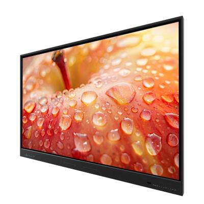 China LED Interactive Whiteboard 86 98 110 Inch Android 13 14 LCD Smart Board Response 5-8 Ms meeting software compatible with camera and mic and mobile stand for sale