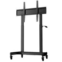 China TV Floor Stand Mobile Stand Height Adjustable TV Cart Mount for Interactive Smart Touch Screen Television for sale