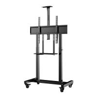 China TV Floor Stand Mobile Stand Height Adjustable TV Cart Mount for Interactive Smart Touch Screen Television for sale