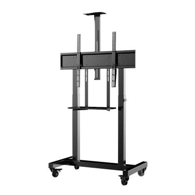 China TV Floor Stand Mobile Stand Height Adjustable TV Cart Mount for Interactive Smart Touch Screen Television for sale