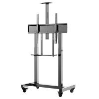 China TV Floor Stand Mobile Stand Height Adjustable TV Cart Mount for Interactive Smart Touch Screen Television for sale