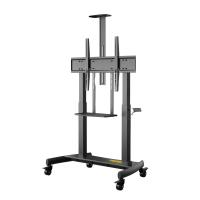 China TV Floor Stand Mobile Stand Height Adjustable TV Cart Mount for Interactive Smart Touch Screen Television for sale