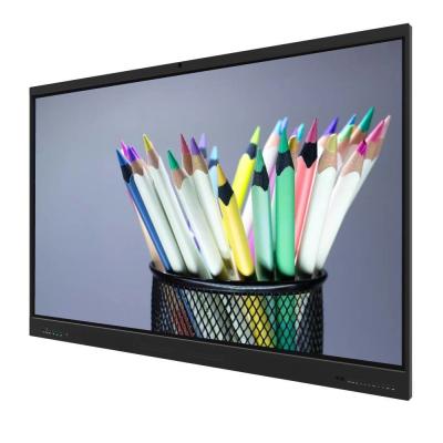 China LCD Smart Board 75 Inch IFP Android 14 8+128G Camera Mic Speaker Light Sensor Wifi Infrared 50 Touch Points For School Online Teaching Office Zoom Teams Meeting for sale