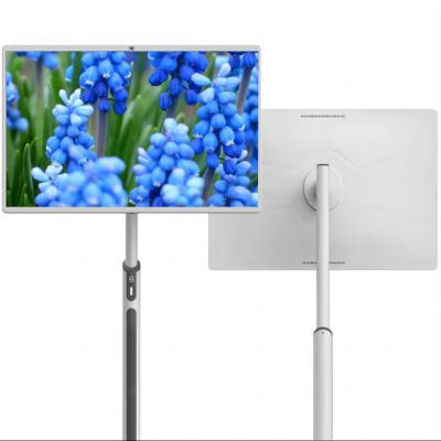 China 32 Inch FHD Android 13 8+128gb 8-core Smart TV on Wheels Remote Control Touch Screen Monitor with Battery 13MP Camera Portable Rotate TV for sale