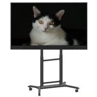 China 98inch 4K Interactive Flat Panel Android 14 8+128gb Digital Smart Touch Screen Android OPS Mobile Stand Optional For Classroom Meeting for sale