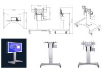 China Motorized Height Adjustable Touch Screen Monitor Interactive Smart Board Use Electronic Mobile Stand Good Quality Flexible Stand for sale