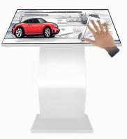 China 32 Inch 2K Capacitive Touch Screen Display Digital Signage Kiosk Floor Stand K Shape Android System White Color For Advertising for sale