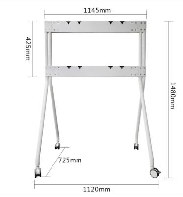China Aluminum Mobile TV Stand with 200kgs Capacity and Wheels for 55 to 110 Inch Interactive Whiteboard for sale