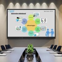 China Android OS 13 smart board offering brightness 350cdm2 or higher compatible with various collaboration software and tools for sale