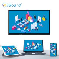 China Android OS 13 smart board offering brightness 350cdm2 or higher compatible with various collaboration software and tools for sale