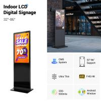 China Floor Stand Digital Advertising Monitor with 10 Capacitive Touch Points, Real-Time Monitoring, and Web-Based Dashboard for Interactive Signage for sale
