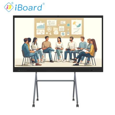 China LOW MOQ All in One Interactive Touch Screen Whiteboard with Ops Interactive Flat Panel Board Dual Android Systems for sale