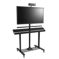 China Aluminum Mobile TV Stand with 200kgs Capacity and Wheels for 55 to 110 Inch Interactive Whiteboard for sale