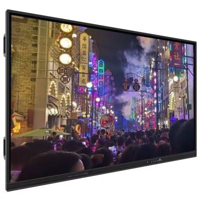 China Interactive Flat Panel with Android 13 or 14 4mm Tempered Glass and 6 Array Mic Built In Smart Whiteboard for sale