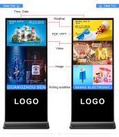 China Floor Stand Digital Advertising Monitor with 10 Capacitive Touch Points, Real-Time Monitoring, and Web-Based Dashboard for Interactive Signage for sale