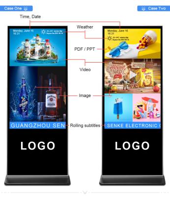 China Floor Stand Digital Advertising Monitor with 10 Capacitive Touch Points, Real-Time Monitoring, and Web-Based Dashboard for Interactive Signage for sale