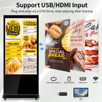China Digital Signage Floor Stand Kiosk with 0.210(H) X 0.630(V) Mm Dot Pitch, DP Output, and 8ms Response Time for Indoor Advertising for sale