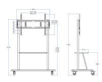 China Height Adjustable Mobile TV Cart Stand for 65