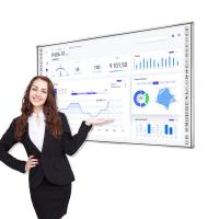 China 75 Inch All In One Interactive Whiteboard with Infrared Technology and 20 Point Capacitive Touch Screen for sale