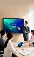 China Revolutionize Your Presentations with Interactive Touch Panel Display Projector Optional Nano or Ceramic Board Surface for sale