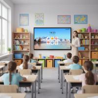 China Revolutionize Your Presentations with Interactive Touch Panel Display Projector Optional Nano or Ceramic Board Surface for sale