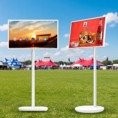 China Portable 24.5 Inch Android 13 Smart Advertising Display Screen Indoor Interactive Digital Signage Touch Screen TV Movable for sale