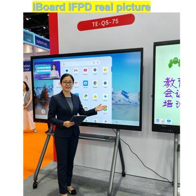 China Popular Interactive Flat Panel 65 Inch 4k Resolution Smart Touch with New Android System Equipment for Classroom Office Meeting for sale