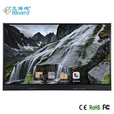 China 65 Inch LED Interactive Whiteboard, Android Smart Flat Panel 20/40 Touch Points Infrared Black Color for sale