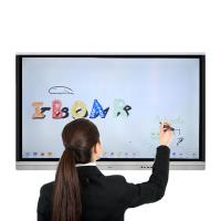 China 40 Touch Points Multi-Touch Screen with Infrared Ultra Fine Touch 86 Inch Panel optional with camera mic speaker wireless click share for sale