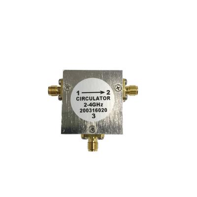 China 2-4GHz SMA Female RF Coaxial Circulator with 0.50dB Insertion Loss and 18dB Isolation for Radar Systems for sale