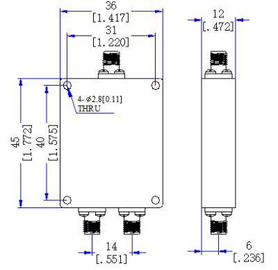 China 698-4200MHz 2 Way SMA Female Wilkinson Power Splitter 50 Ohm 10W for sale