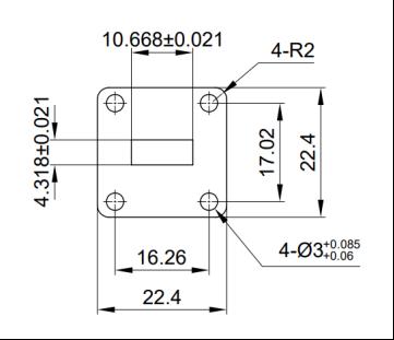 China 18-26.5GHz WR42 Waveguide Load 2W Low VSWR 1.03 Termination VN-WGLD-1826-WR42 for sale