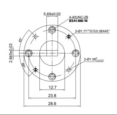 China 33-50GHz WR-22 Waveguide Load 2W VSWR 1.06 VN-WGLD-3350-WR22 for sale