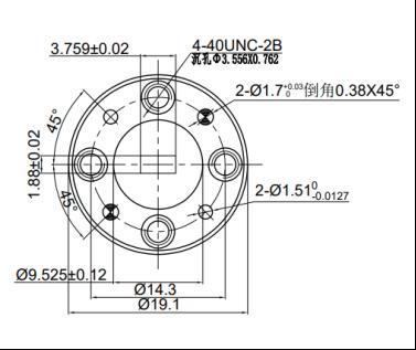 China 49.8-75.8GHz WR15 Waveguide Load 0.5W VSWR ≤1.08 VN-WGLD-5076-WR15 for sale