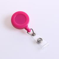 China Deyi Round Retractable Plastic Badge Reel With Alligator Clip for Nurses Cute Badge Reel Office Merch for sale