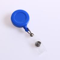 China Deyi Round Retractable Plastic Badge Reel With Alligator Clip for Nurses Cute Badge Reel Office Merch for sale