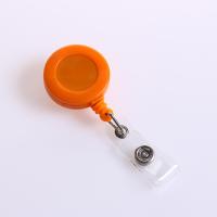 China Deyi Round Retractable Plastic Badge Reel With Alligator Clip for Nurses Cute Badge Reel Office Merch for sale