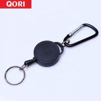 China Deyi Badge Reel Heavy Duty Retractable Keychain ID Badge Reels Retractable Carabiner Badge Holder Steel Cord for sale