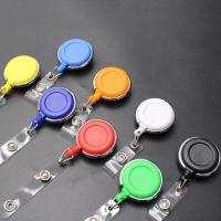 China Deyi Retractable PVC Badge ReelCarabiner and Belt Clip Badge Reels Retractable with Key Chain for Office Worker Doctor N for sale