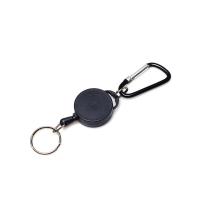 China Deyi Badge Reel Reinforced ID Strap Key Ring Metal Custom Carabiner Key Chain for sale