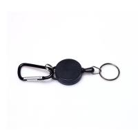 China Deyi Badge Reel Reinforced ID Strap Key Ring Metal Custom Carabiner Key Chain for sale