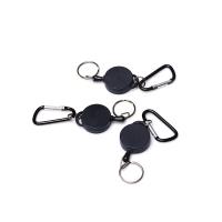 China Deyi Badge Reel Reinforced ID Strap Key Ring Metal Custom Carabiner Key Chain for sale