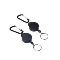 China Deyi Badge Reel Reinforced ID Strap Key Ring Metal Custom Carabiner Key Chain for sale