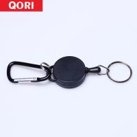 China Deyi Badge ReelRetractable Keychain Heavy Duty Carabiner Badge Holder Tactical ID Coated Steel for sale