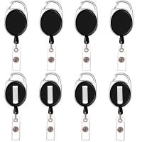 China Deyi Badge Reel For Office Carabiner Reel Clip Key Ring for ID Card Key Keychain Holders Black for sale