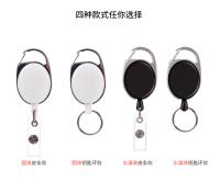 China Deyi Badge Reel For Office Carabiner Reel Clip Key Ring for ID Card Key Keychain Holders Black for sale