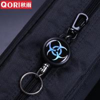China Deyi Badge Reel Heavy Duty Retractable Keychain With All Metal Carabiner Key Ring Fishing Cycling Hiking for sale
