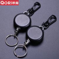 China Deyi Badge Reel Heavy Duty Retractable Keychain With All Metal Carabiner Key Ring Fishing Cycling Hiking for sale