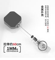 China Deyi Badge Reel Heavy Duty Tactical Metal Retractable Keychain Badge Reel With Carabiner Clip Hold Up for sale