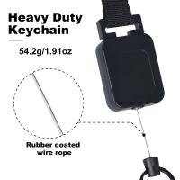 China Deyi Badge Reel Heavy Duty Carabiner Badge Holder Extendable Badge Reel ID Holder Key Ring Steel Retractable for sale